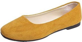 Generic Chaussures d&eacute;t&eacute; pour femme - Confortables et &eacute;l&eacute;gantes - Antid&eacute;rapantes - Couleur unie - &Agrave; enfiler - Plates - Confortables - Pour la plage, jaune, 42 