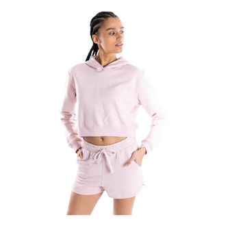 Hinnominate Hinnominate, Femme, Sport, Rose, Taille: 36 FR Cropped Cotton Hooded SweaT-shirt