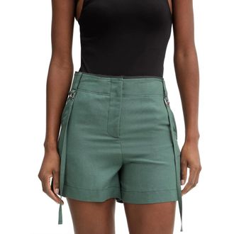 Patrizia Pepe Femme, Shorts, Vert, Taille: 38 FR Shorts Tailleur en Lin M&eacute;lang&eacute;