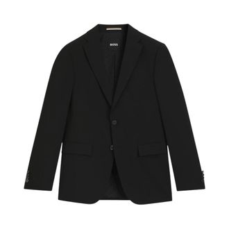 HUGO BOSS Slim Fit M&eacute;lang&eacute; Woll Sakko - - Jackets - Herren - Schwarzk - 2XL