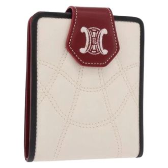 Celine Portefeuille en cuir doccasion - Femme - Pre-owned - Blanc - Taille: ONE Size