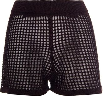 MC2 Saint Barth Femme, Shorts, Brun, Taille: 36 FR Sharma Mesh Knitted Shots Pant