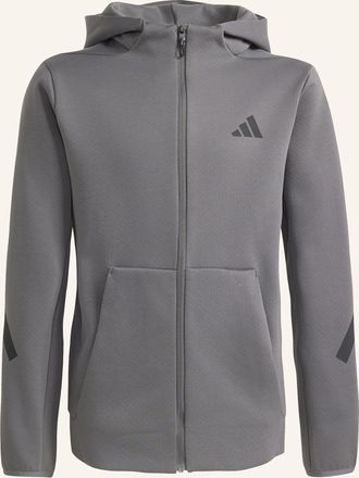 adidas Z.N.E. Kapuzenjacke, Durchgehender Reissverschluss grau
