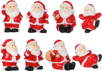 Cabilock 12 Mini-weihnachtsmannfiguren, Miniatur-weihnachtsornamente, Weihnachtsmannfiguren aus Kunstharz f&uuml;r Feengarten, Puppenhaus, Heim-weihnachtsdekoration