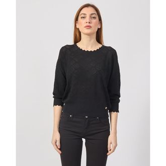 Yes-Zee Pull pour femme &agrave; motif perfor&eacute;