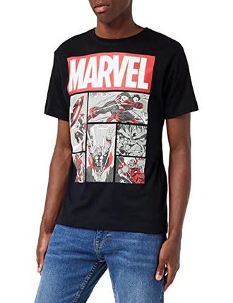 MARVEL Heroes Comics T-Shirt, Noir (Noir sur Noir), (Taille Fabricant: Large) Mens