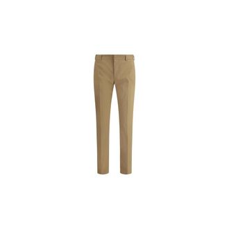 Pantaloni Torino Homme, Pantalons, Brun, Taille: S Pantalon en coton avec fermeture dissimul&eacute;e et passants de ceinture