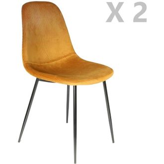 The Home Deco Factory Lot de 2 Chaises design velours Giulia - 54 x 44 x 85