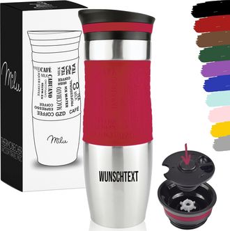 Milu Thermobecher 450ml mit Gravur - als Geschenk-Idee Ostern, Vatertag, Muttertag, Weihnachten, Einschulung, Liebesgeschenk, Geburtstag, Frauen und M&auml;nner