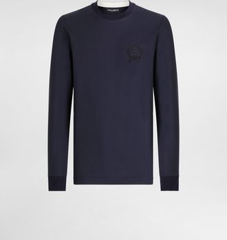 Dolce & Gabbana Technical Piqu&eacute; T-shirt - Mann T-shirts Und Polos Blau 46