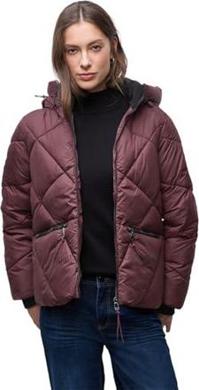 Street One 2005477 Veste matelassée courte, acajou clair, rouge, 46 femmes