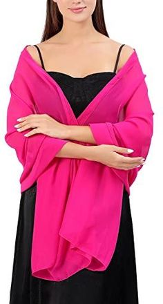 Generic Écharpe à capuche doublée de satin pour femme, châle en soie, écharpe pashmina pour mariage, soirée, cérémonie, cardigan pour femme fantaisie, rose vi