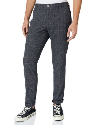 Tommy Hilfiger Herren Denton Mouline Check Wool Look Hose, Iron Grey, 31W / 32L