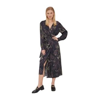 Mos Mosh MOS Mosh - MMMarkella Marble Wrap Dress - Femme - Robes - Noir - Taille: 38 FR