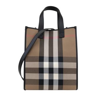 Burberry Stilvolle Lederschultertasche mit Knopfverschluss - - Bags - Damen - Braun - ONE SIZE