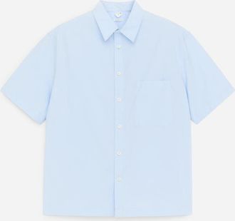 Arket Kurzarmhemd Aus Popeline -Blau
