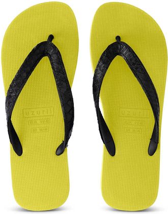 UZURII Slipper & Pantoletten - Zehentrenner Python Black - Gr. 37_38 - in Gr&uuml;n - f&uuml;r Damen