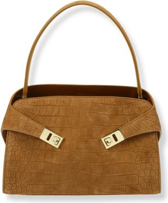 Ferragamo Femme, Sacs, Beige, Taille: ONE Size Hug Soft Shoulder Bag (M)