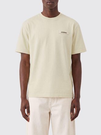 Jacquemus T-shirt en coton &agrave; col rond avec logo appliqu&eacute; contrastant
