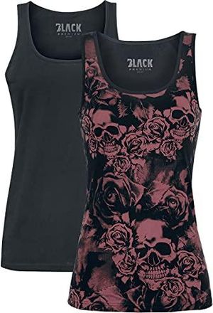 Black Premium by EMP Femme Lot de Deux Tops Noirs L