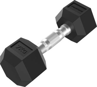 Tunturi New Fitness Platinum Hexa Hantel - Gummi - 1x 7 kg - Schwarz