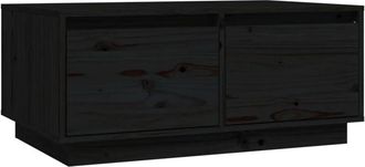 vidaXL Couchtisch Schwarz 80x50x35 cm Massivholz Kiefer - Vidaxl