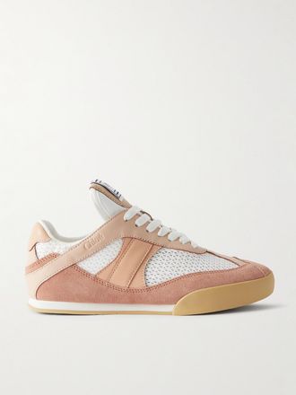 Chloé Kick Sneakers Aus Mesh Mit Besätzen Aus Leder Und Veloursleder - Orange