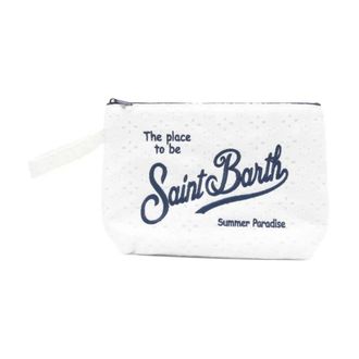 MC2 Saint Barth Femme, Sacs, Blanc, Taille: ONE Size Aline Pochette Broderie Florale
