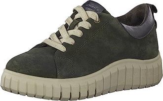 Tamaris Comfort baskets femme plates cuir confort fit, Khaki Suede, 40 EU