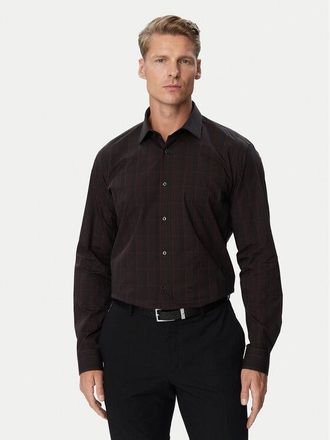HUGO BOSS Hemd Valerio 50570567 Dunkelbraun Modern Fit