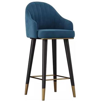 Generic Barhocker in Tresenh&ouml;he, K&uuml;cheninselstuhl, 360&deg; drehbare Fr&uuml;hst&uuml;cksbarst&uuml;hle, Barhocker mit Samtsitz, R&uuml;ckenlehne und Fu&szlig;st&uuml;tze, leicht gepolstert