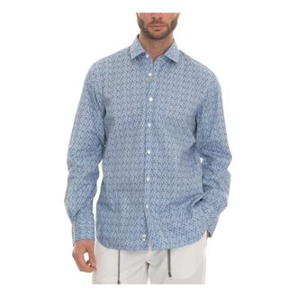 Canali Minnows Fantasy Shirt - - Shirts - Herren - Blau - 3XL