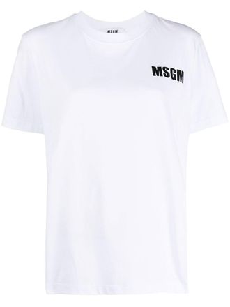 Msgm t-shirt à logo imprimé - Blanc