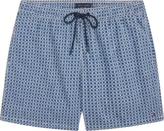 Tommy Hilfiger Homme, Maillots de bain, Bleu, Taille: S Short de Bain Imprim&eacute; &agrave; Cordon de Serrage Medium