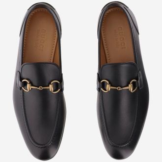Gucci Mens Loafers Jordaan Leather Black Calfskin
