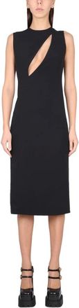 Versace Femme, Robes, Noir, Taille: 38 FR Robe Midi Sans Manches &Agrave; Encolure Arrondie