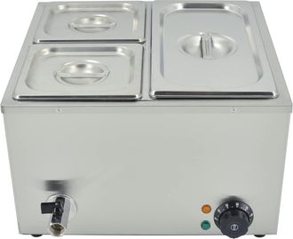 Taimiko Bain Marie Speisenw&auml;rmer 1500W Elektrisches Buffetw&auml;rmer 220V Schmelztopf Professioneller kommerzieller Tellerw&auml;rmer mit 1 x 1/3 und 2 x 1/6 T&ouml;pfen (3