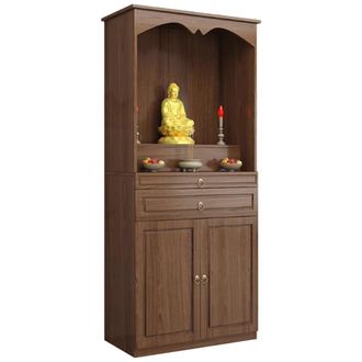 Generic Hausaltar, pers&ouml;nlicher Schrein-Altartisch, Buddha-Nischen-Altarschrank mit Aufbewahrungsschublade, chinesischer Meditationsschrank, multifunktionale 