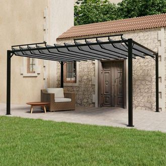 vidaXL Vidaxl - Tonnelle avec toit &agrave; persienne 3x4 m Anthracite Tissu aluminium
