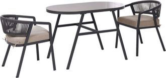 Beliani Bistro Set MUROS Metall Grau
