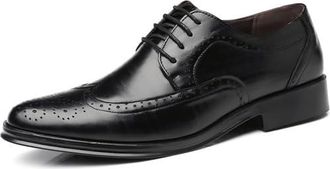 Generic Chaussures habill&eacute;es en cuir pour homme - Chaussures Oxford classiques &agrave; lacets - Bout pointu - Talon bloc - Antid&eacute;rapantes - Tendance - Chaussures ba