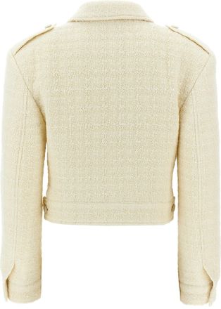 Givenchy Wool Tweed Military Blazer - Cream
