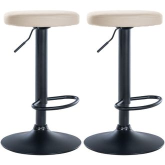 Clp Ensemble de 2 tabourets de Bar Bridge dans du m&eacute;tal noir de type cr&egrave;me et opaque