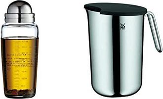 WMF Salat Dressingshaker 400ml, Glasbeh&auml;lter mit Skalierung, mit 5 aufgedruckte Rezepte, Glas, Cromargan Edelstahl, sp&uuml;lmaschinengeeignet & Function Bowls