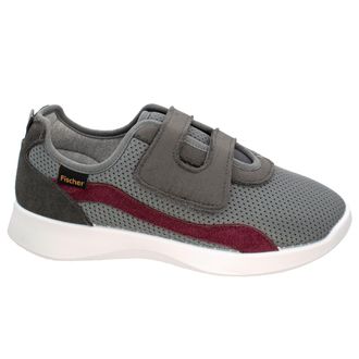 Fischer Markenschuh Damen-Comfort-Sneaker mit Klettverschluss in grau