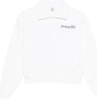 Sporty & Rich Femme, Sweatshirts et sweats &agrave; capuche, Blanc, Taille: 38 FR Syracuse Polo SweaT-shirt