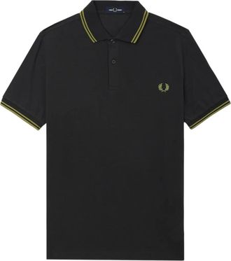 Fred Perry Gestreiftes Poloshirt mit Lorbeerkranz - Grau