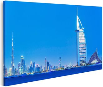 Islandburner Prime Bild auf Leinwand Skyline von Dubai mit Burj Khalifa und Burj Al Arab bei Nacht Bilder Wandbilder Poster