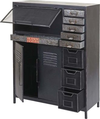 Hhg Apothekerkommode HHG 520, Schubladenschrank Sideboard, Industriedesign 115x89x35cm