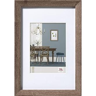 Walther Design Bilderrahmen nussbaum 30 x 45 cm mit Passepartout, Fiorito Holzrahmen EF045N